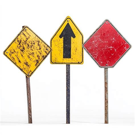Yield Sign On White Background Premium Ai Generated Image