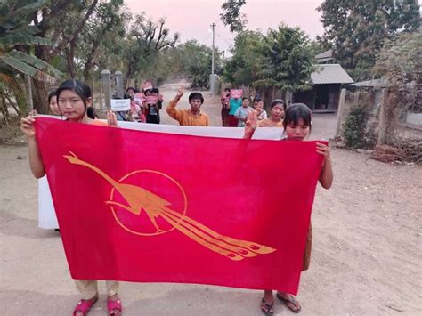 ယင်းမာပင်မြို့နယ် အောင်လံလွှင့်မည် ဒေါင်းသွေးနီ သပိတ်စစ်ကြောင်းက စစ