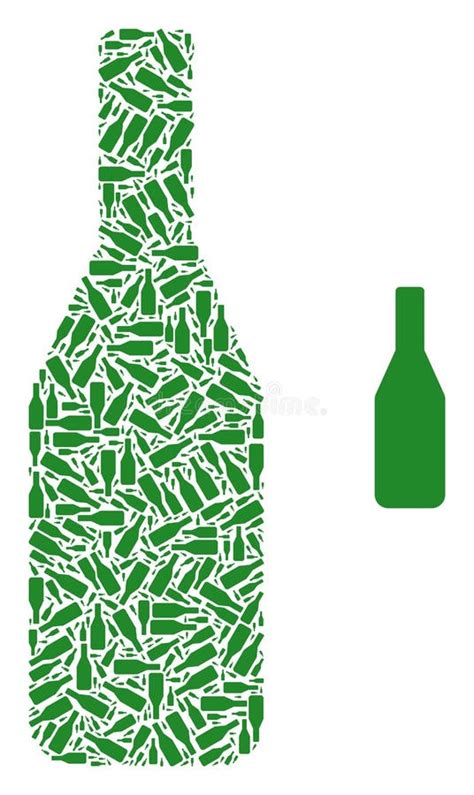 Wine Bottle Recursion Mosaic Of Self Items Stock Vector Illustration