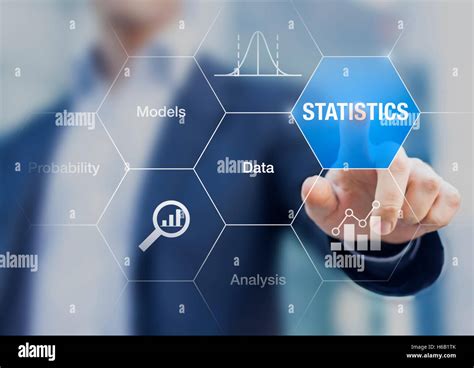 Concept About Statistics Data Models And Analysis On A Transparent Screen With A Businessman