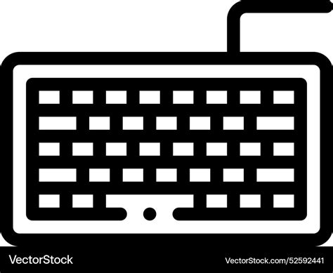 Computer Keyboard Icon Thin Linear Style Design Vector Image