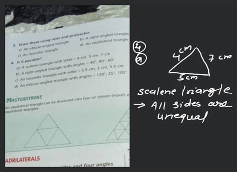3 Draw These Using Ruler And Protractor A An Obtuse Angled Triangleb