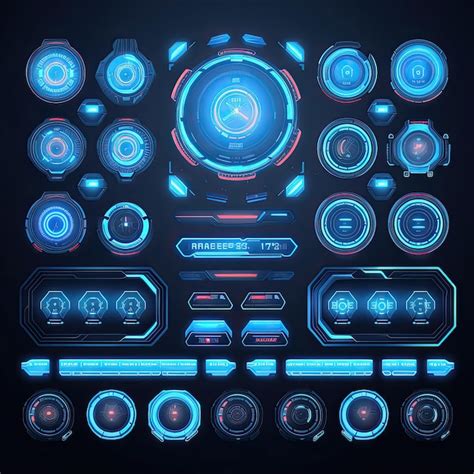 Premium Photo Background Hud Elements Ai Generated Circle Design Hologram Bar Dashboard
