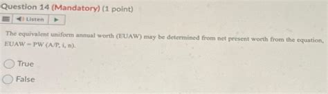solved question 14 mandatory 1 ﻿point listenthe