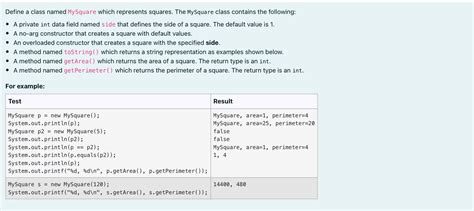Solved Define a class named MySquare which represents | Chegg.com