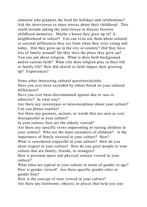 1unit 2 Cultural Interview Assignmentthis Document Includes Docx