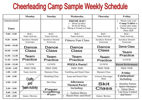Cheerleading Summer Camp Activities