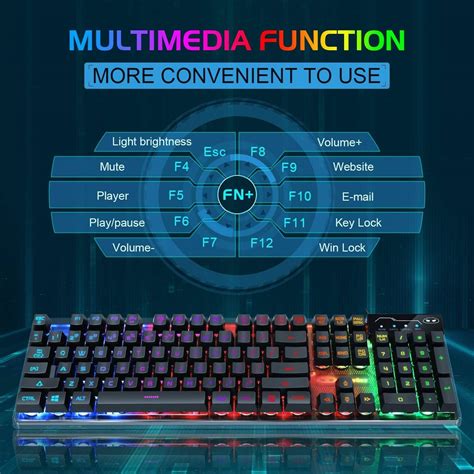 Magegee Gaming Keyboard And Mouse Combo K1 Rgb Led Backlit Wired Gaming Keyboard With 104 Keys
