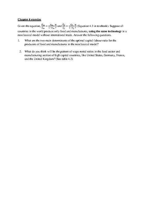 chapter 4 exercise chapter 4 exercise given the equation 𝐾𝑚 𝐿𝑚 𝛼𝑚