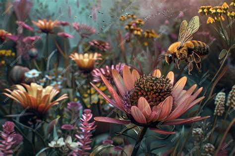 Premium Photo Discover The Symbiotic Relationship Between Bees A Generative Ai