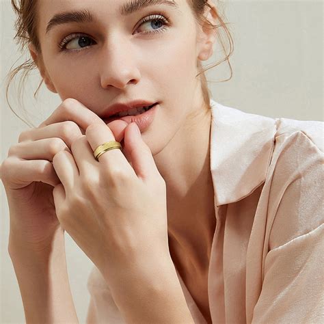 여성을위한 불안 반지 남자 Moon Fidgets 반지 2021 트렌드 펑크 반지 Y2k 쥬얼리 회전 스테인레스 스틸 반지 안티 스트레스 선물 Hello