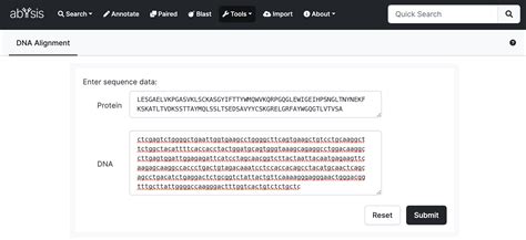 AbYsis Manual Align DNA Protein