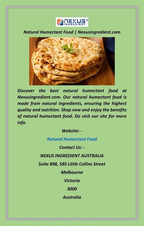 Ppt Natural Humectant Food Nexusingredient Powerpoint Presentation