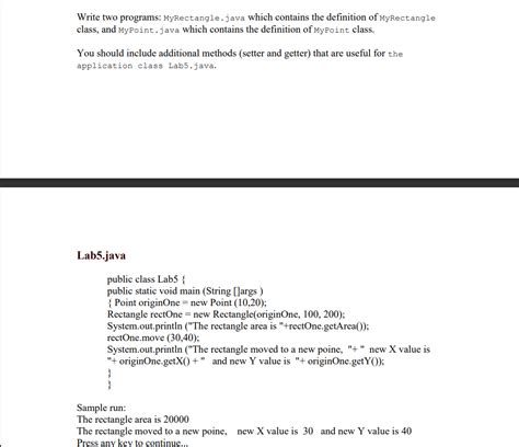 Solved Write Two Programs MyRectangle Java Which Contains Chegg