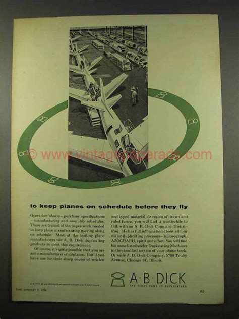 1956 Ab Dick Duplicating Machine Ad Planes Bm0378