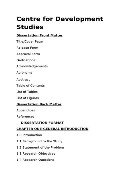 Dissertation Format Pdf