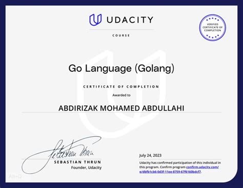abdirizak abdullahi on linkedin golang udacity certification newskills