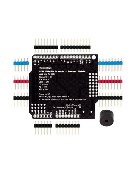 Graphic Lcd 128x64 Buzzer Shield Compatible For Arduino Uno Mega 2560