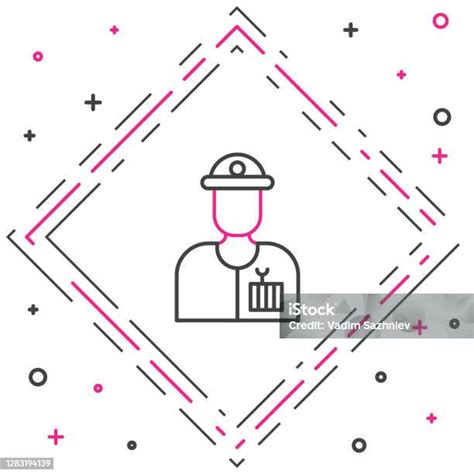 흰색 배경에 격리 된 라인 배관공 아이콘 다채로운 개요 개념 벡터 일러스트레이션 가공의 인물에 대한 스톡 벡터 아트 및 기타 이미지 가공의 인물 건설 산업 검은색