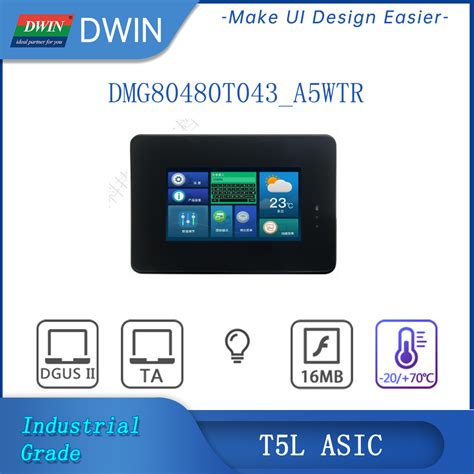 Dwin Inch Industrial TFT LCD Display With Wide Viewing Angle Of Pixels Resolution