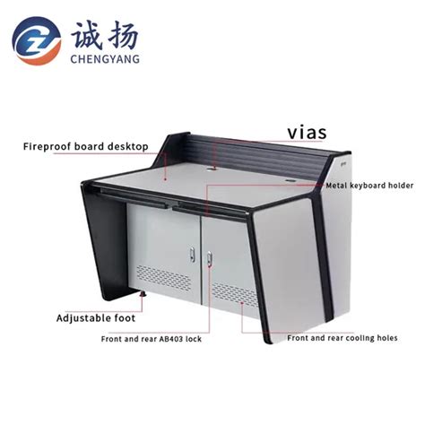 Red 2450 900 750 Four Door Dispatch Center Command Desk Workbench Monitoring Desk Command Desk