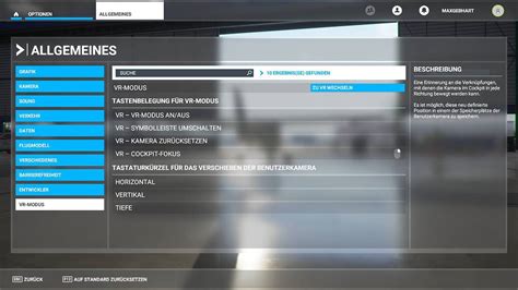 vr keybindings not set virtual reality vr microsoft flight