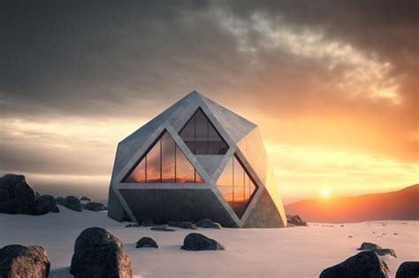 Photographie Darchitecture Dune Maison écologique Contemporaine Minimaliste Dans Les Montagnes