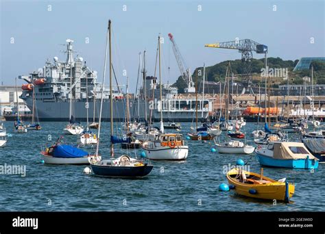 Falmouth Cornwall England Uk 2021 Falmouth Harbour A Large Cornish