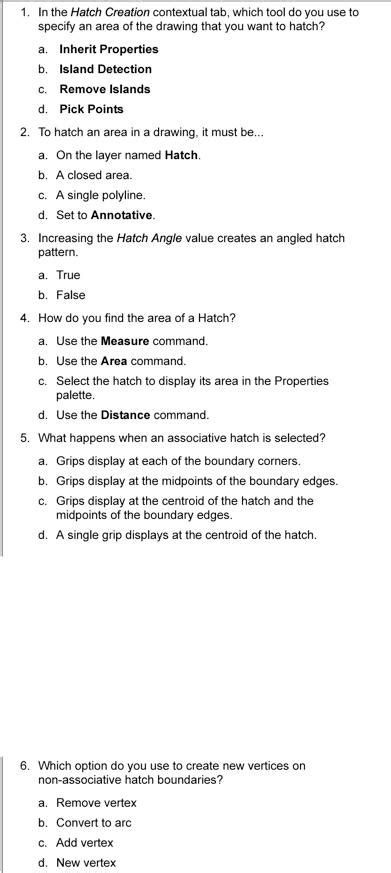 1 In The Hatch Creation Contextual Tab Which Tool Chegg Com