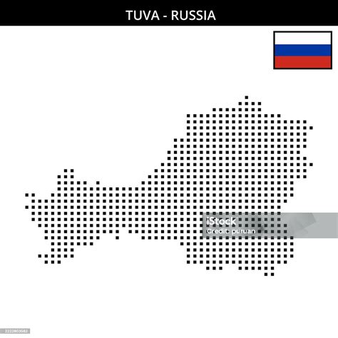 Medium Square Dotted Map Of Tuva In Russia Stock Illustration