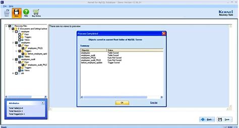 Save The Recovered Data To A New Or Existing Database Of Mysql Server