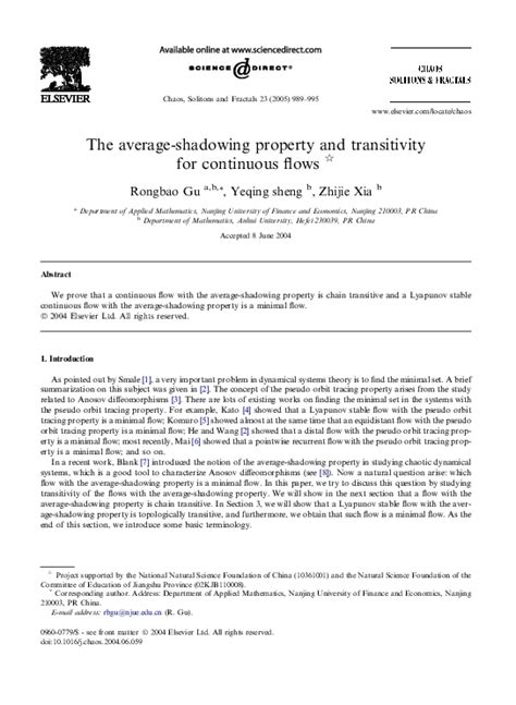 Pdf The Average Shadowing Property And Transitivity For Continuous Flows