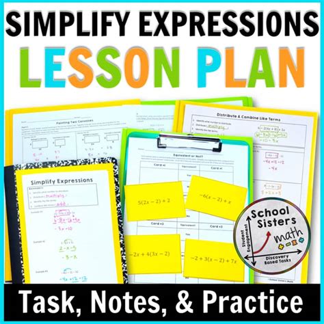 Simplify Expressions Lesson Discovery Task Notes And Practice Tpt
