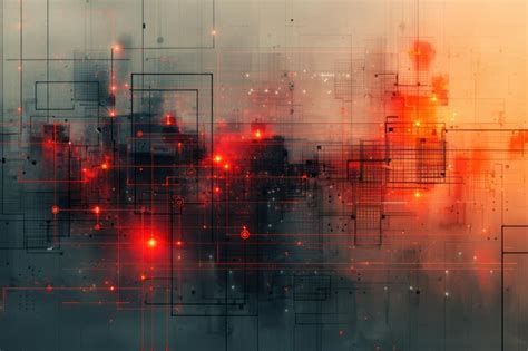 design mimicking digital networks with interconnected nodes and