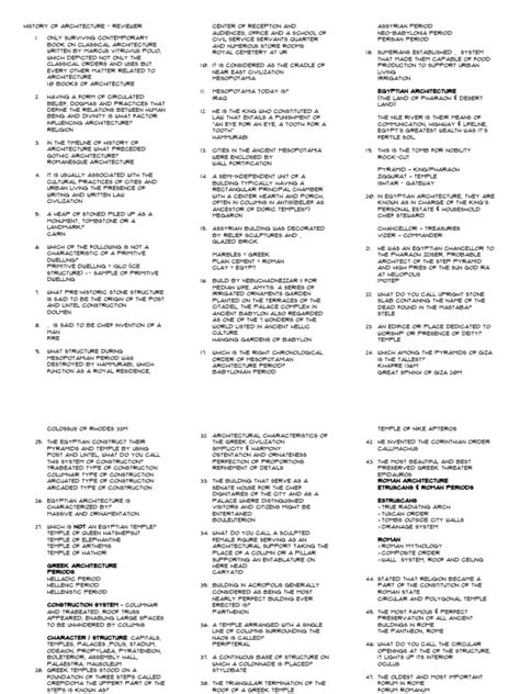 History Of Architecture Reviewer 1 1 Download Free Pdf