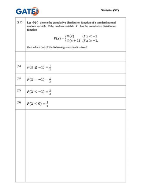 Gate 2023 Statistics Question Papers Gate 2023 Statistics Question Papers