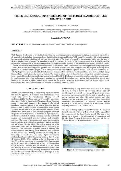 Pdf Three Dimensional 3d Modelling Of The Pedestrian Bridge Over The River Neris