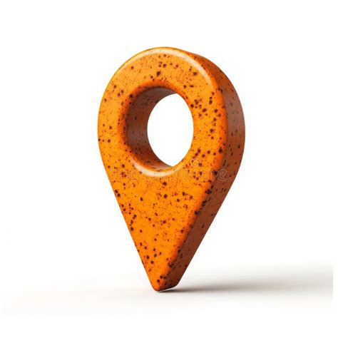 Warm Orange 3d Location Pin Icon With Textured Surface Stock Illustration Illustration Of