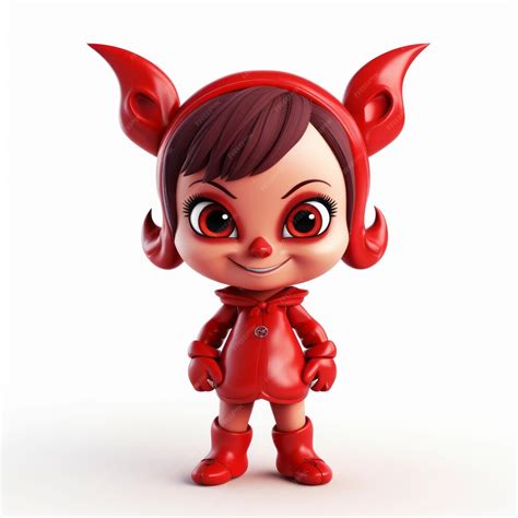 Premium Ai Image Colorful 3d Devil Doll Cute And Detailed Female