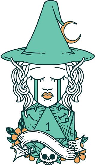 울고 있는 엘프 마법사 캐릭터의 얼굴과 자연스러운 D20 롤 일러스트레이션 굴리기에 대한 스톡 벡터 아트 및 기타 이미지 굴리기 꼬마 요정 마녀 Istock