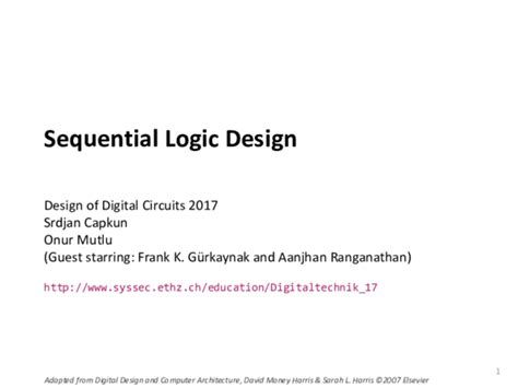 Pdf Design Of Digital Circuits 2017 Srdjan Capkun Sequential Logic Design