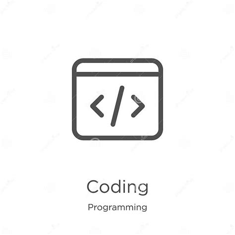 Coding Icon Vector From Programming Collection Thin Line Coding