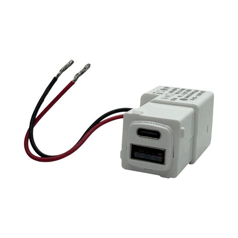 HPM Excel / Linea Type A+C USB Charger Mechanism White | USBN2ACMWE