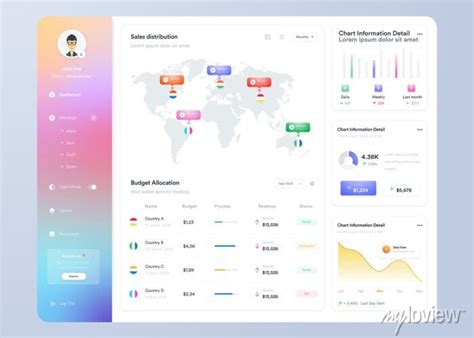 Infographic Dashboard Ui Design With Graphs Charts And Diagrams Posters For The Wall