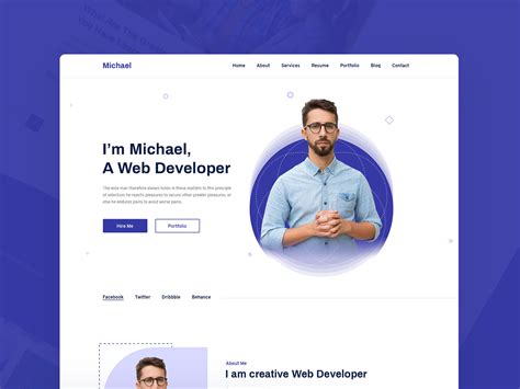 Michael Personal Portfolio Ui Template By Md Shah Alam On Dribbble