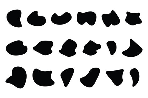 Blob Irregular Shape Organic Set Random Black Simple Shapes Pebble