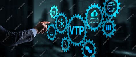 Premium Photo The Man Clicks On The Inscription Vtp Vlan Trunking Protocol Virtual Local Area