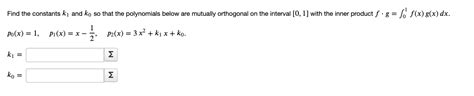 solved find the constants k {1} and k {0} so