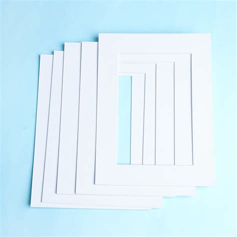 5pcs Lot 6 7 8 10 Inch White Photo Mats Rectangle Grandado