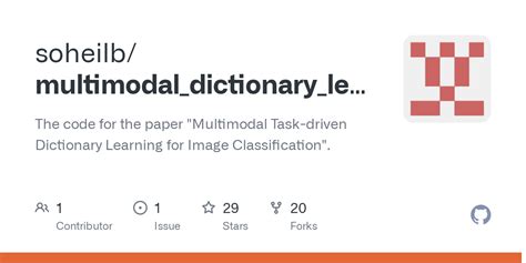 Github Soheilbmultimodaldictionarylearning The Code For The Paper